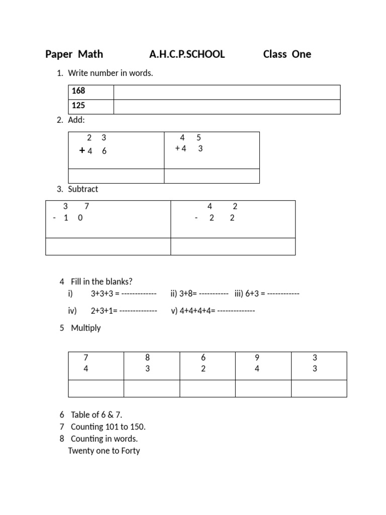 Paper Math A | PDF