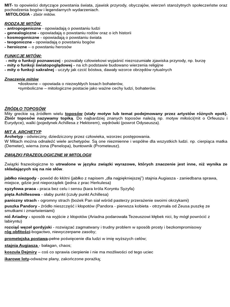 Mitologia Na Spr. | PDF