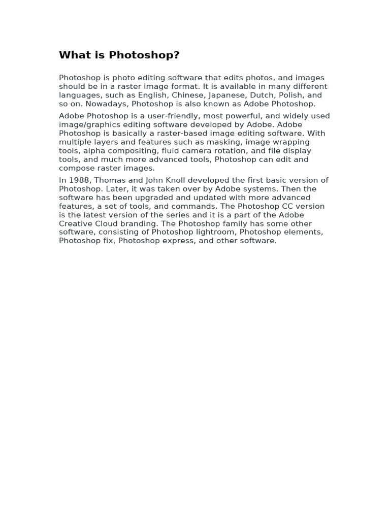 What is Photoshop | PDF