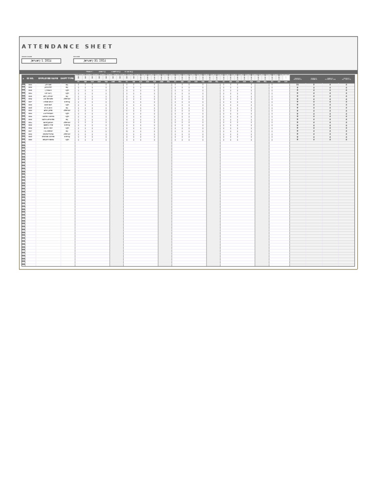 Attendance-Template | PDF