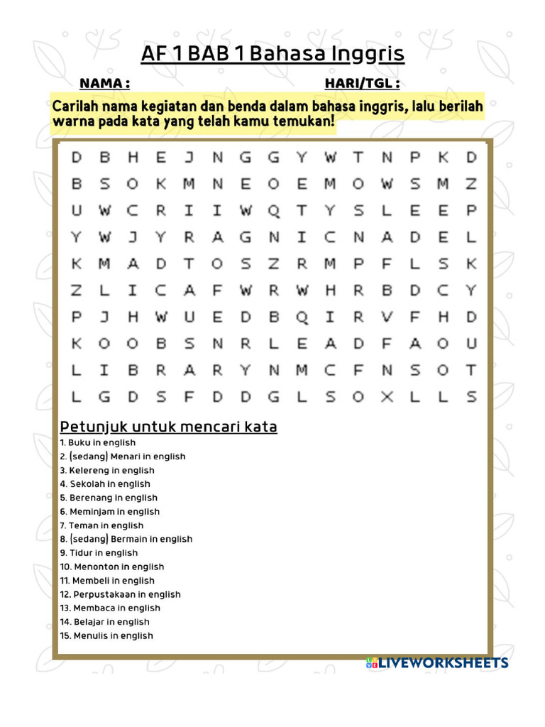 Mencari Kata Dalam Bahsa Inggris | PDF