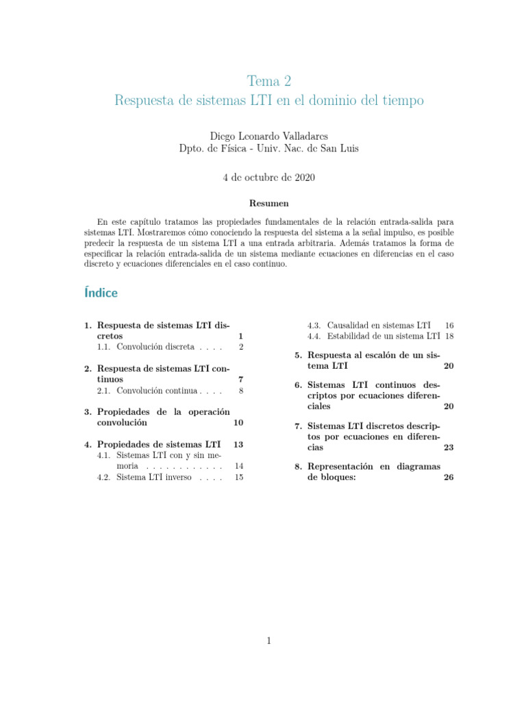 Tema 2 | PDF | Circunvolución | Funciones y mapeos