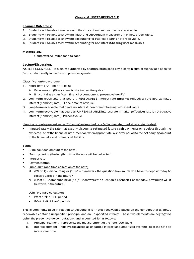 Understanding Notes and Loan Receivables | PDF | Loans | Present Value