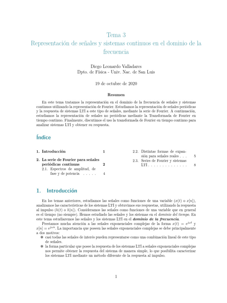 Tema 3 A | PDF | Transformada de Fourier | Frecuencia