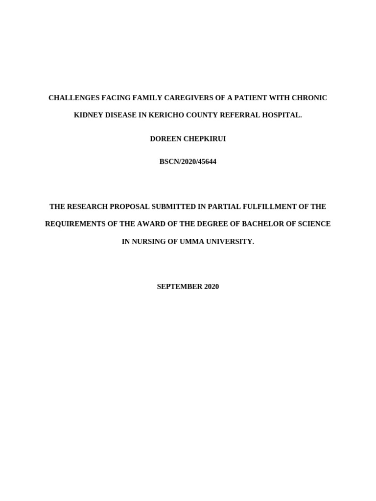 Doreen Proposal[1] | PDF | Chronic Kidney Disease | Caregiver