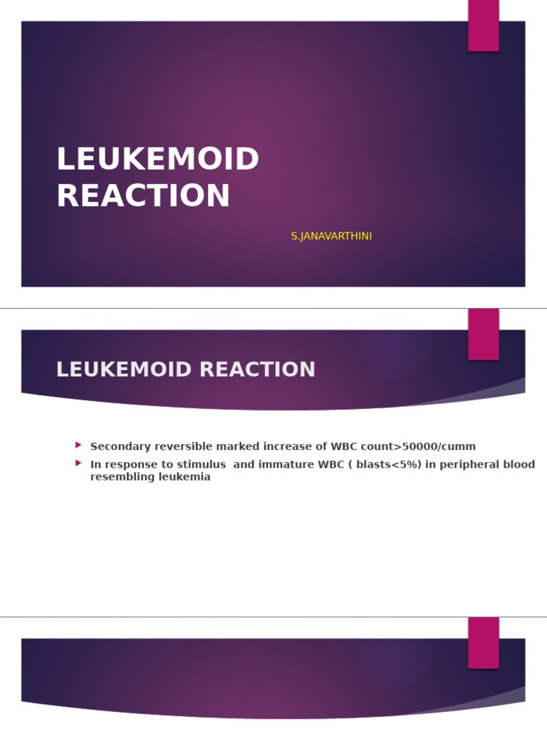 Leukemoid Reaction Overview | PDF