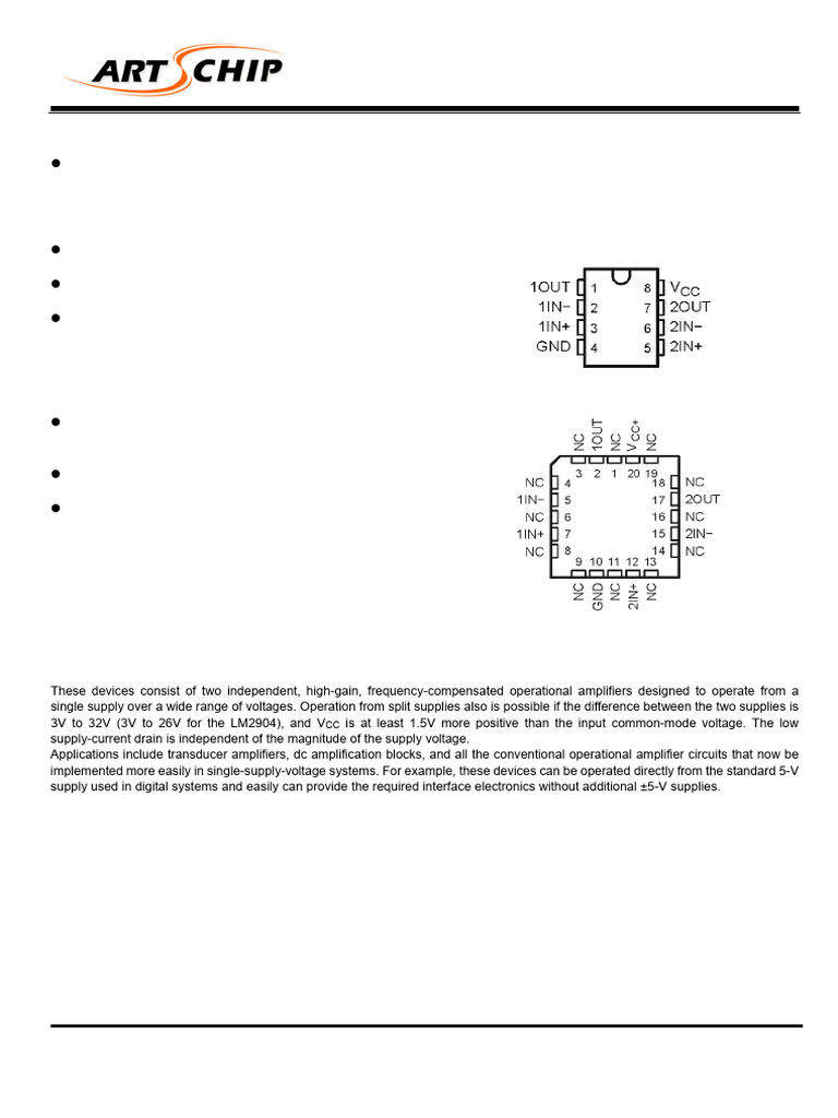 datasheet_4 | PDF | Amplifier | Operational Amplifier