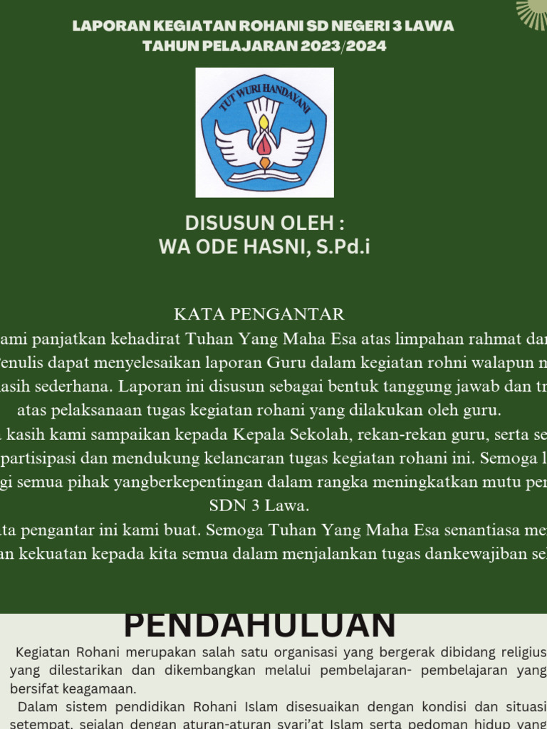 Kegiatan Rohani SDN 3 Lawa 2023/2024 | PDF