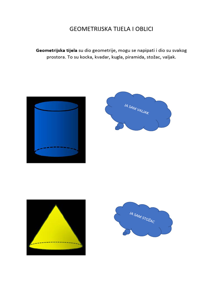 Geometrijska Tijela I Oblici | PDF