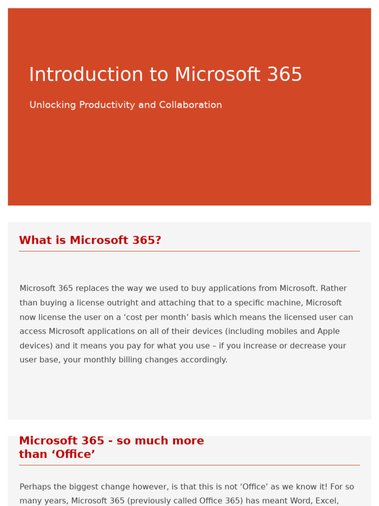 Introduction To Microsoft 365 | PDF | Microsoft Office | Share Point
