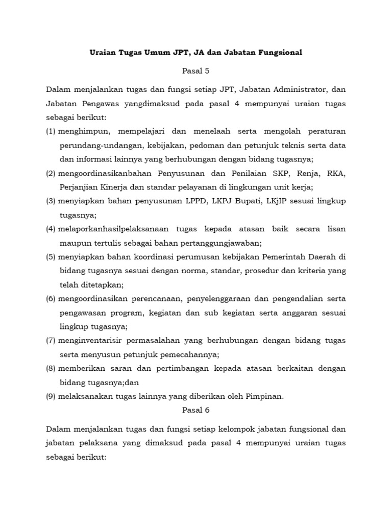 Tupoksi-Uraian-Tugas-Umum-JPT | PDF