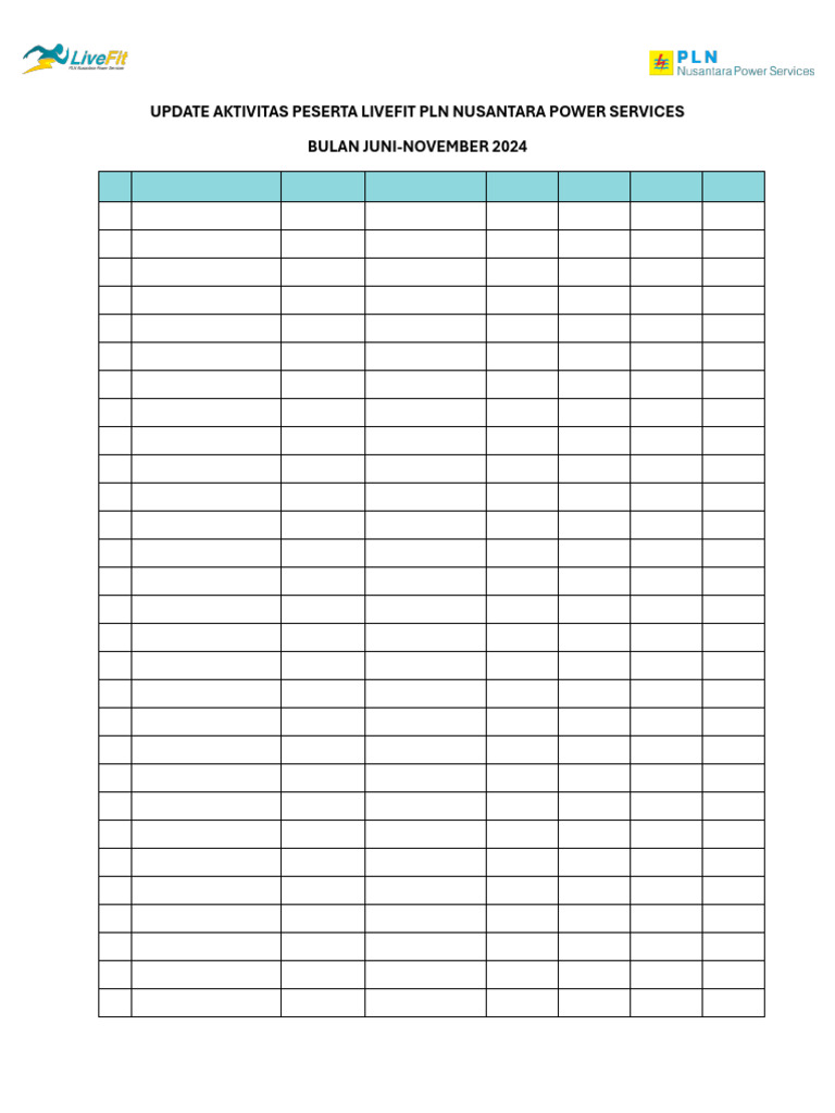 Update Aktivitas Peserta LIVEFIT Juni-Nov 2024 | PDF