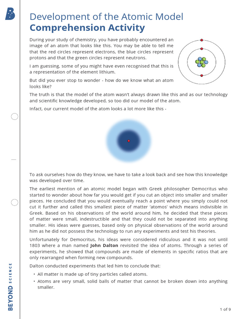 Group Two - Atomic Model Development | PDF | Atoms | Atomic Nucleus