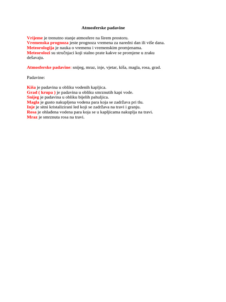Atmosferske Padavine | PDF