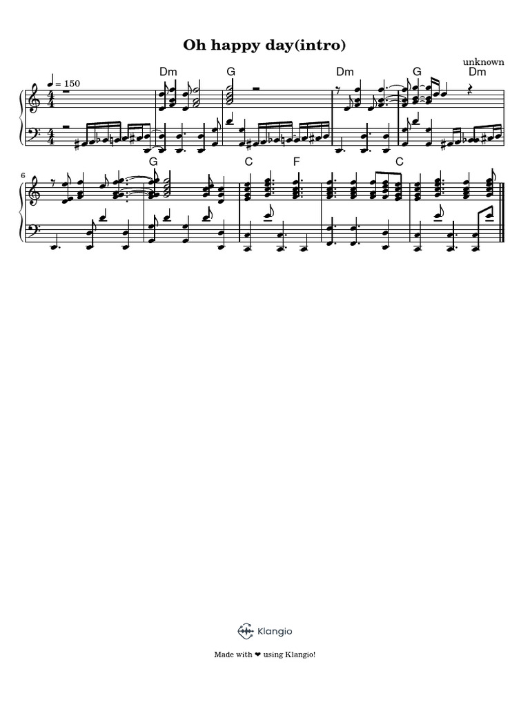 Oh Happy Day (Intro) | PDF