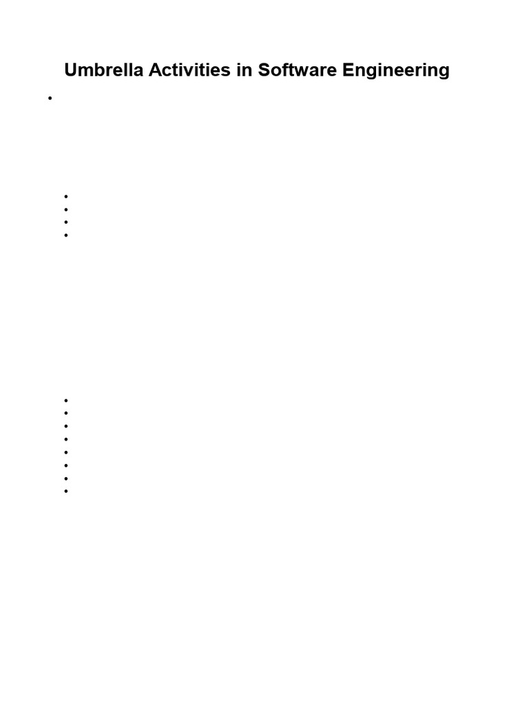 Umbrella Activities in Software Engineering | PDF | Software Quality ...