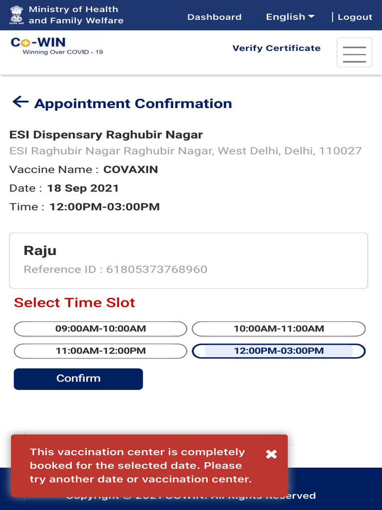 Co WIN Application | PDF