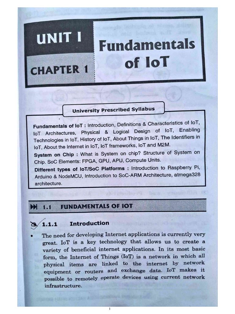 Iot Unit 1 (Sonali Maam) | PDF