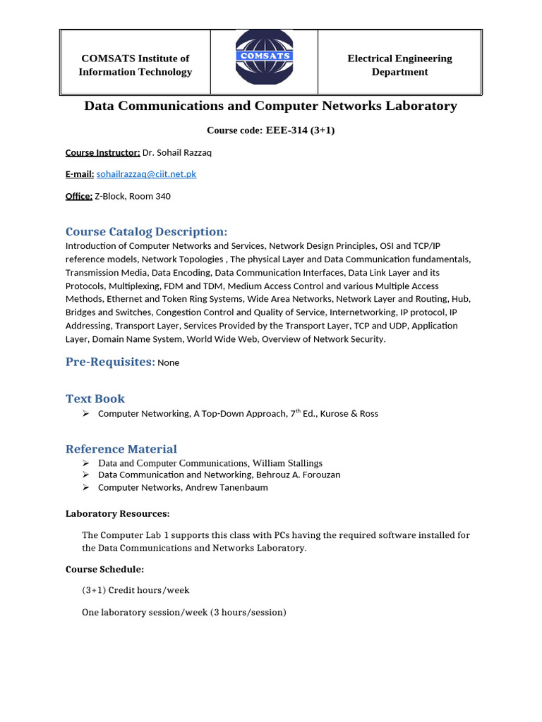 DCCN LABs OBE SP18 Mod (Done) | PDF | Computer Network | Internet Protocol Suite