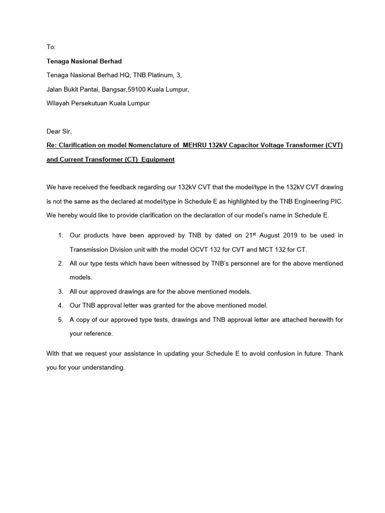 Clarification on MEHRU 132kV CVT Model | PDF