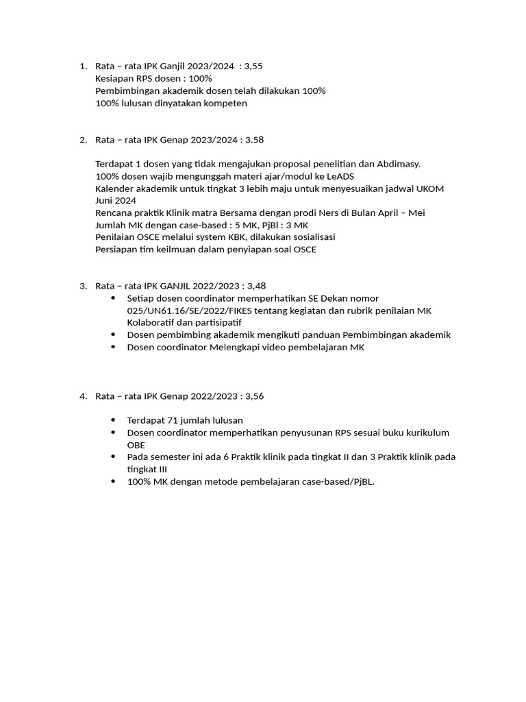 Catatan Untuk Notulensi Monev | PDF