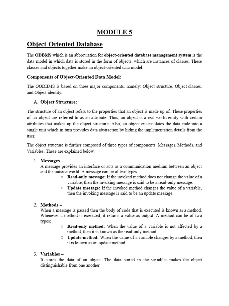 MODULE 4 OOR Dbms (Merrin) | PDF | Databases | Data Warehouse MODULE 4 OOR Dbms (Merrin) | PDF | Databases | Data Warehouse
