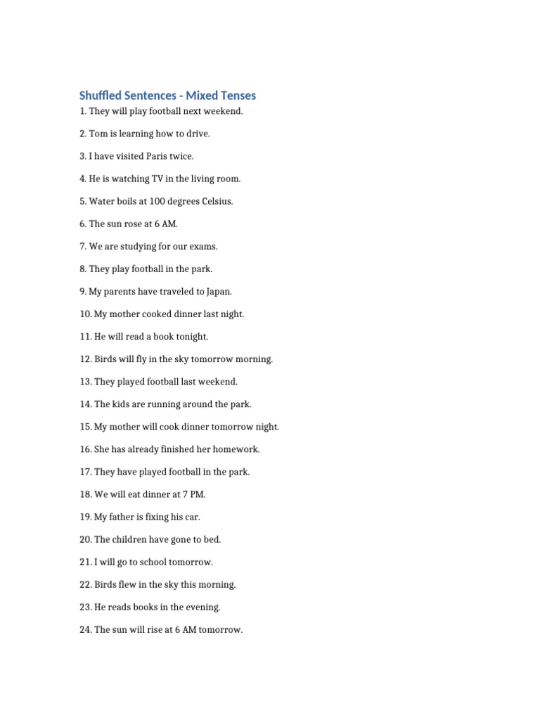 Shuffled_English_Sentences | PDF