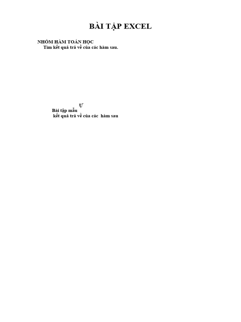 Bài Tập Excel1 | PDF