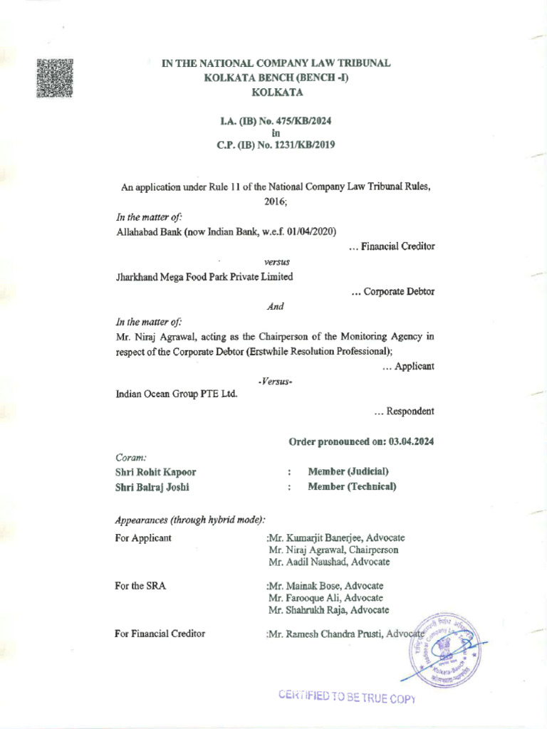 Liquidation Order - 03.04.2024 - CTC - Compressed | PDF