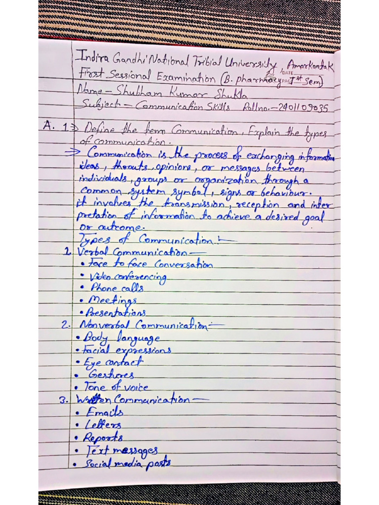 Shubham Shukla (Communication Skills) 20112024 | PDF