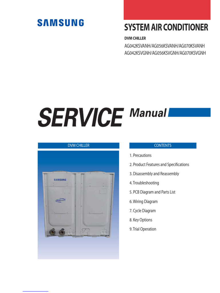 DVM Chiller Service Manual | PDF | Heat Exchanger | Water