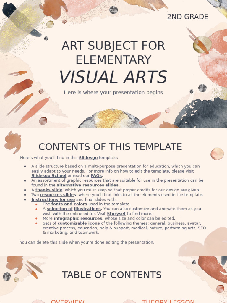 2nd Grade Visual Arts Presentation Template | PDF | Planets | Planets ...