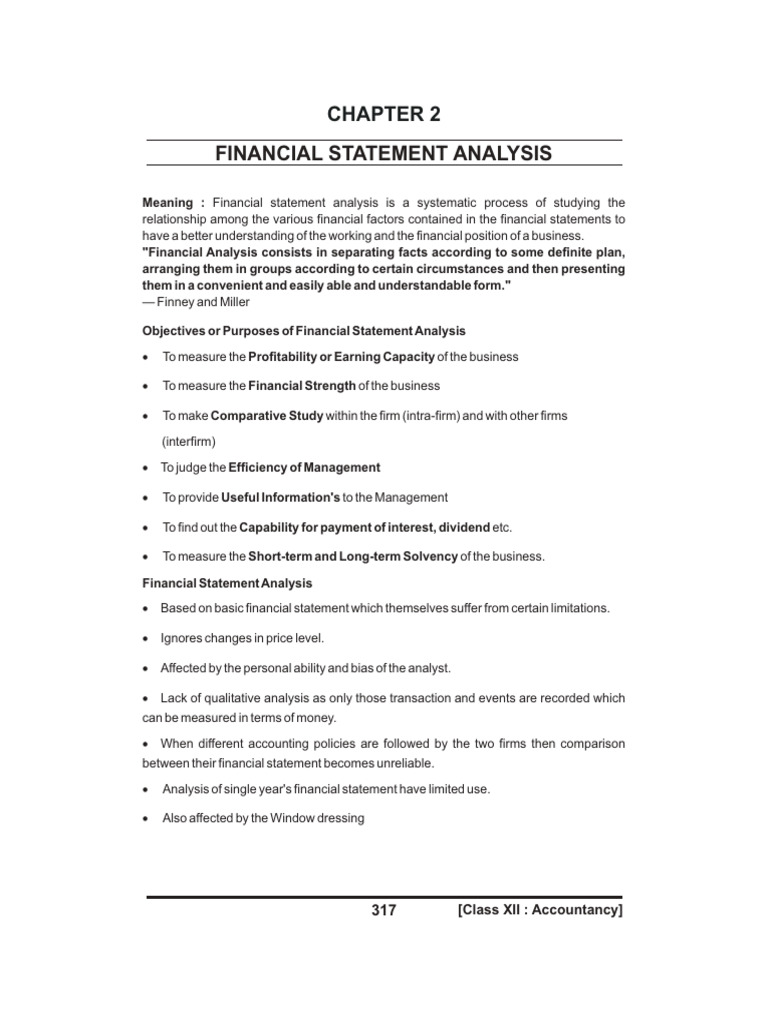 CBSE Class 12 Acc Notes Financial Statement Analysis | PDF | Financial ...
