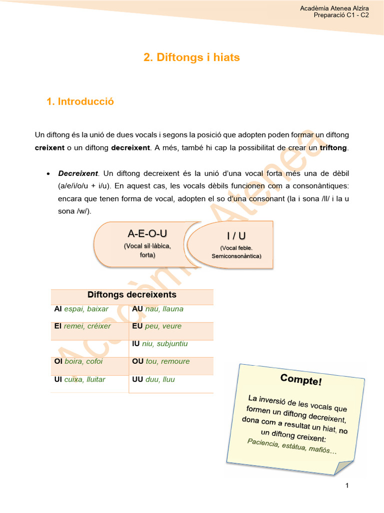 Diftongs e Hiats | PDF