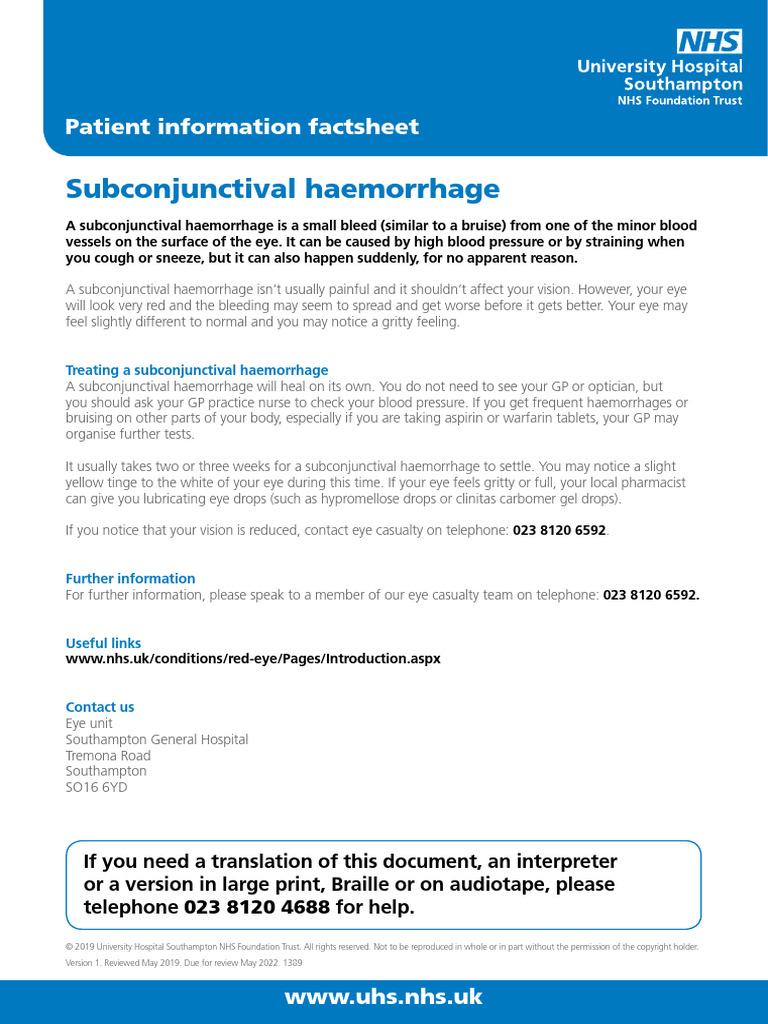 Subconjunctival Haemorrhage 1389 PIL | PDF