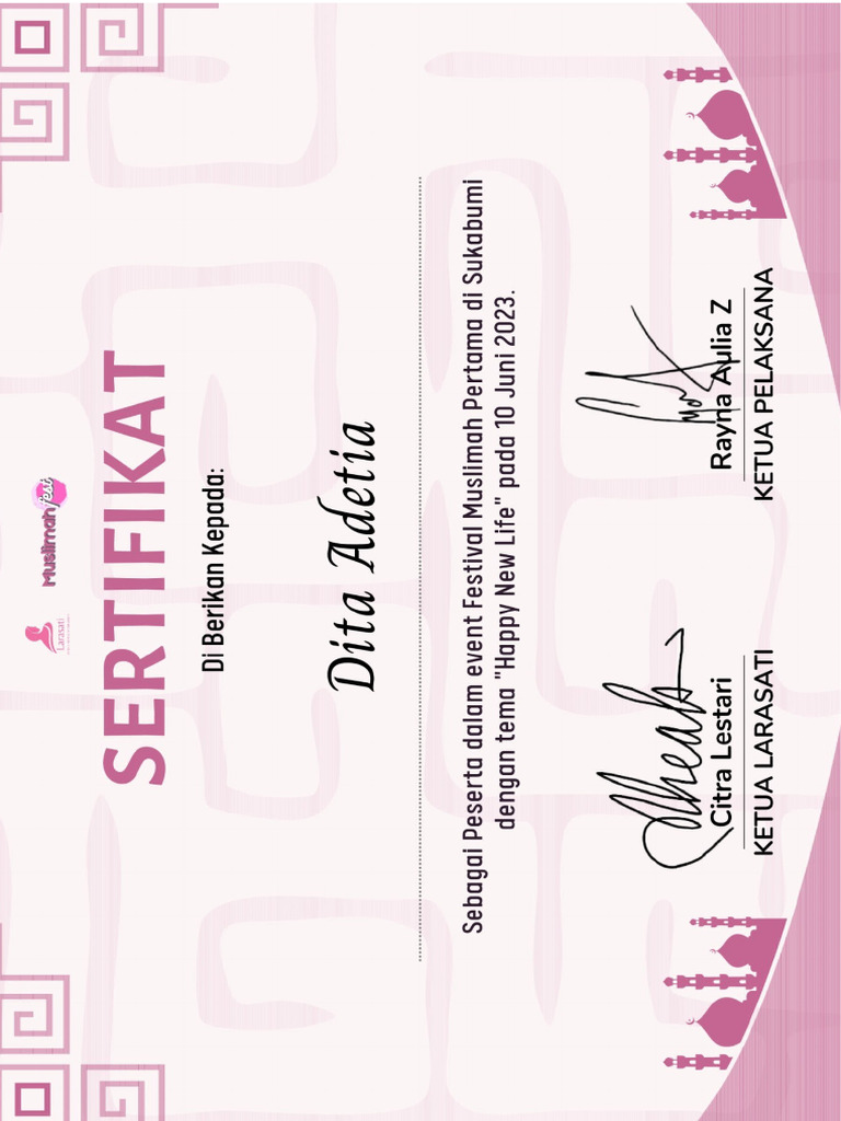 Aertifikat Webinar Seminar Dita | PDF