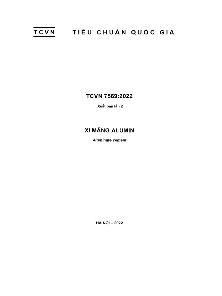 TCVN 7569-2022 Xi Măng Alumin | PDF