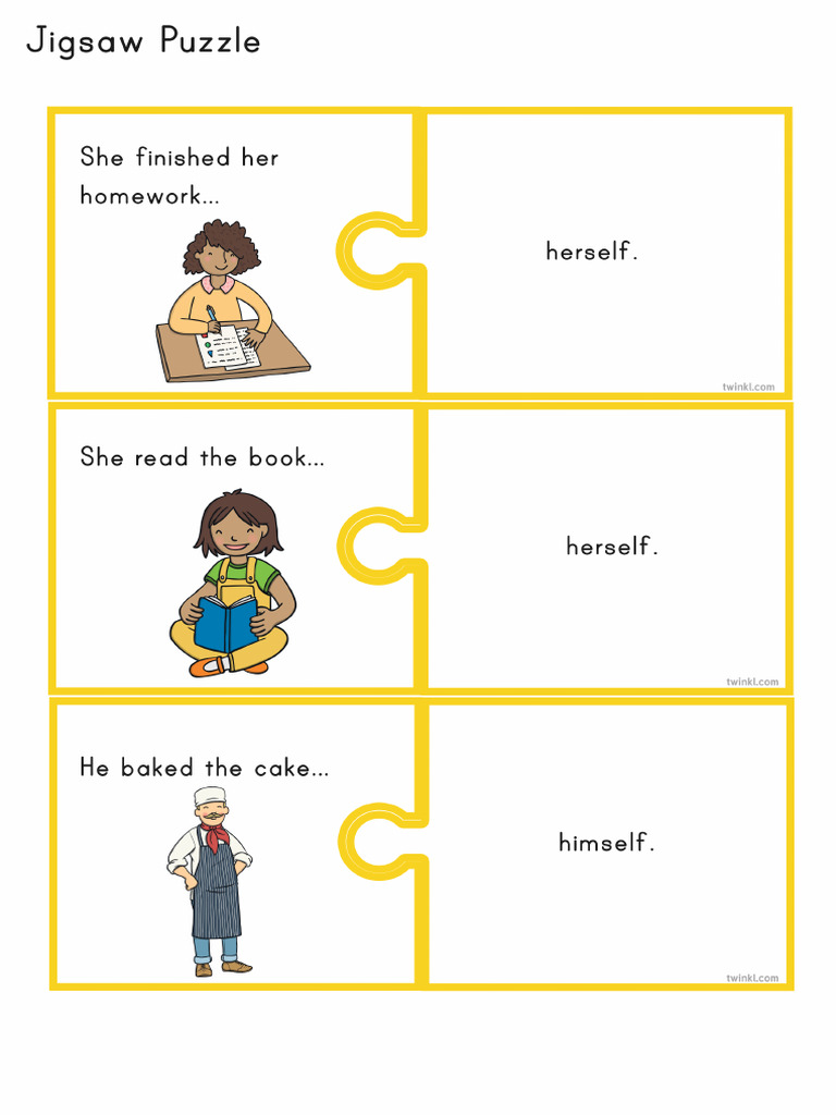 Us T S 819 Reflexive Pronoun Jigsaw Puzzle English United States | PDF