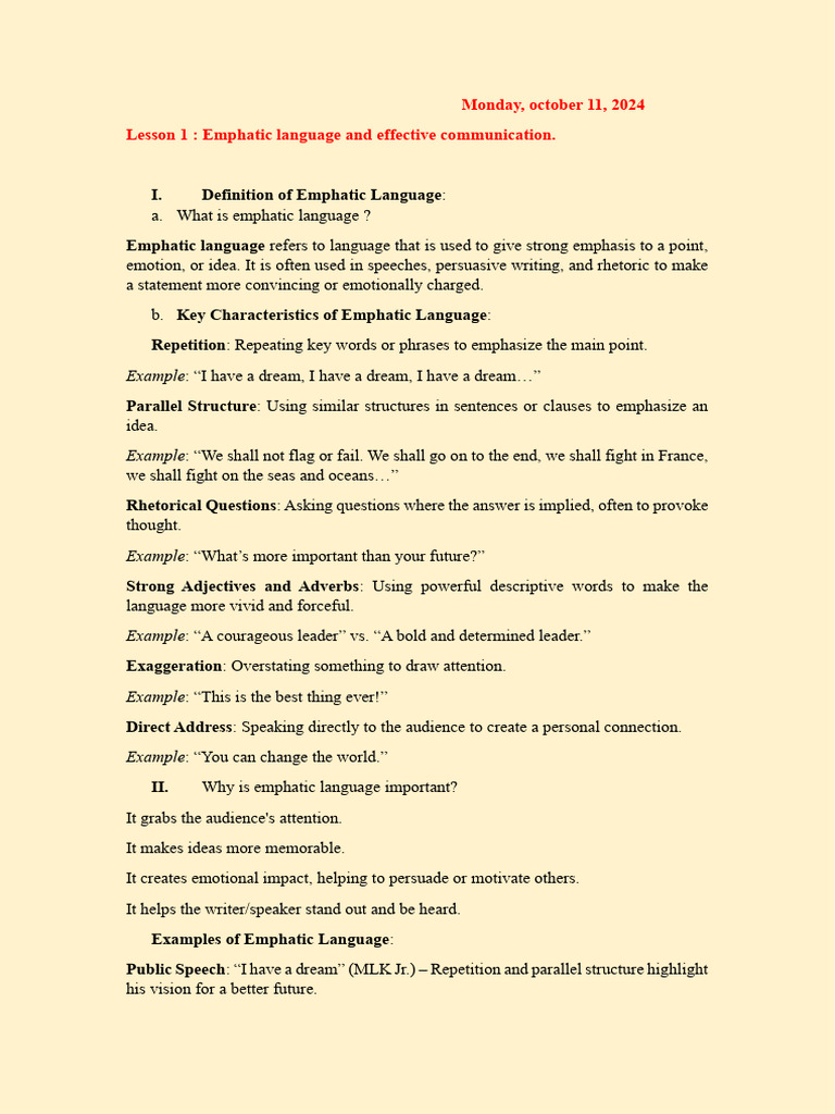 Lesson 1. Emphatic and Effective Communication | PDF