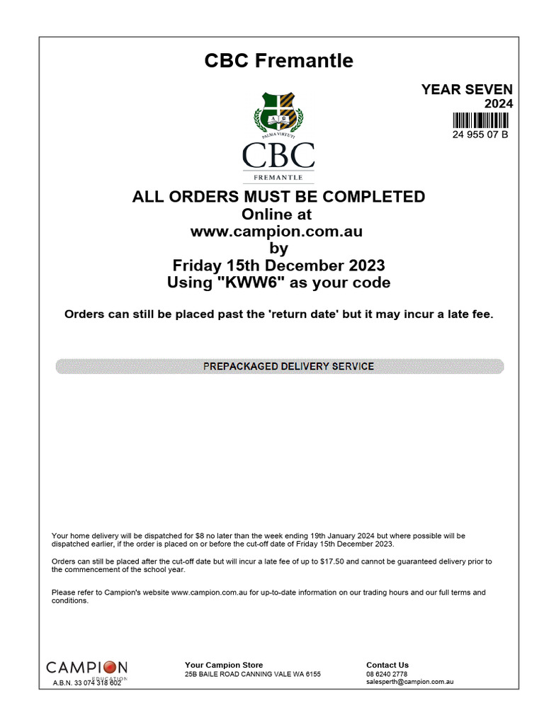 CBC Freo Y7 Final 2024 | PDF | Textbook