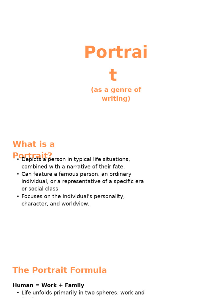 Understanding Portrait Writing Techniques | PDF | Narrative | Portrait