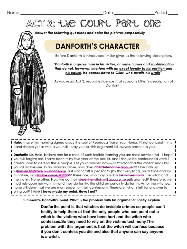 Crucible Act III Part One Activities | PDF | Witchcraft