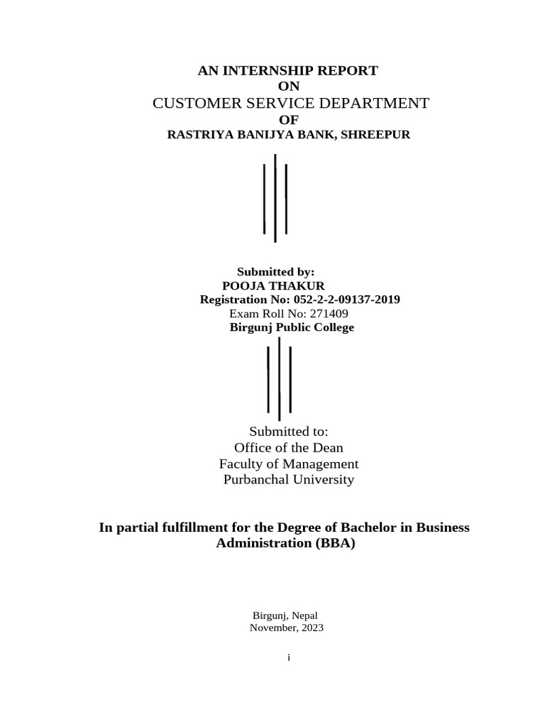 Internship Front Pages | PDF