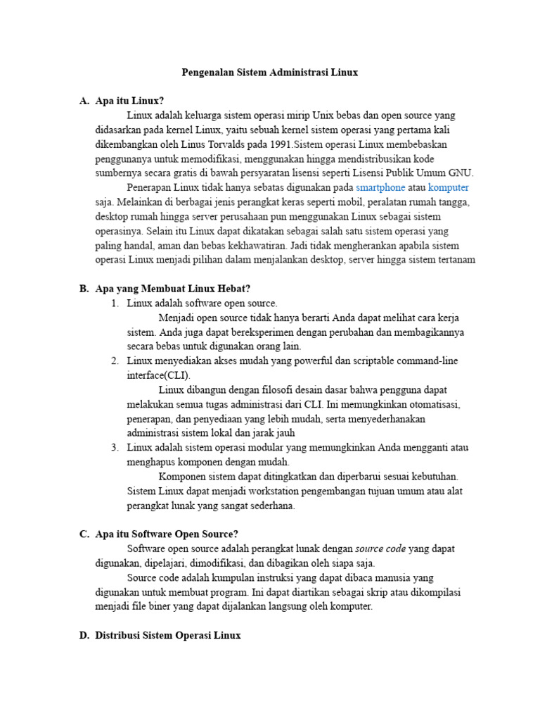 Pengenalan Sistem Administrasi Linux | PDF