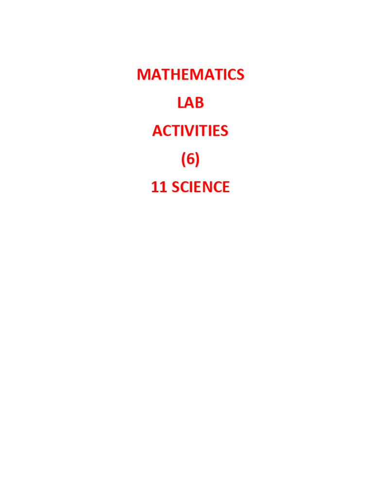 11 Maths Lab Activities | PDF | Elementary Geometry | Geometry