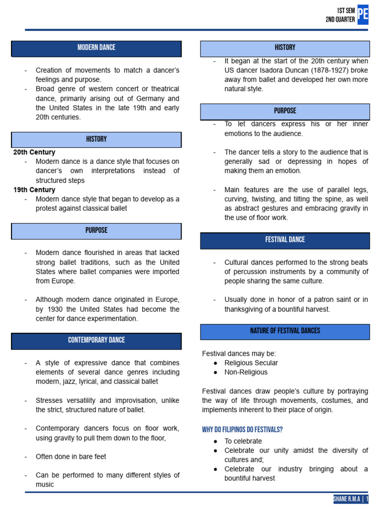 Modern Dance: History | PDF | Dances | Cheerleading