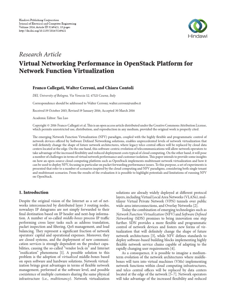 Virtual_Networking_Performance_in_OpenStack_Platfo | PDF | Computer Network | Virtual Machine