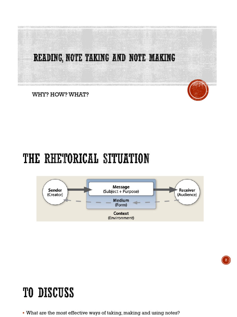 Reading Note Taking and Note Making | PDF | Lecture | Information