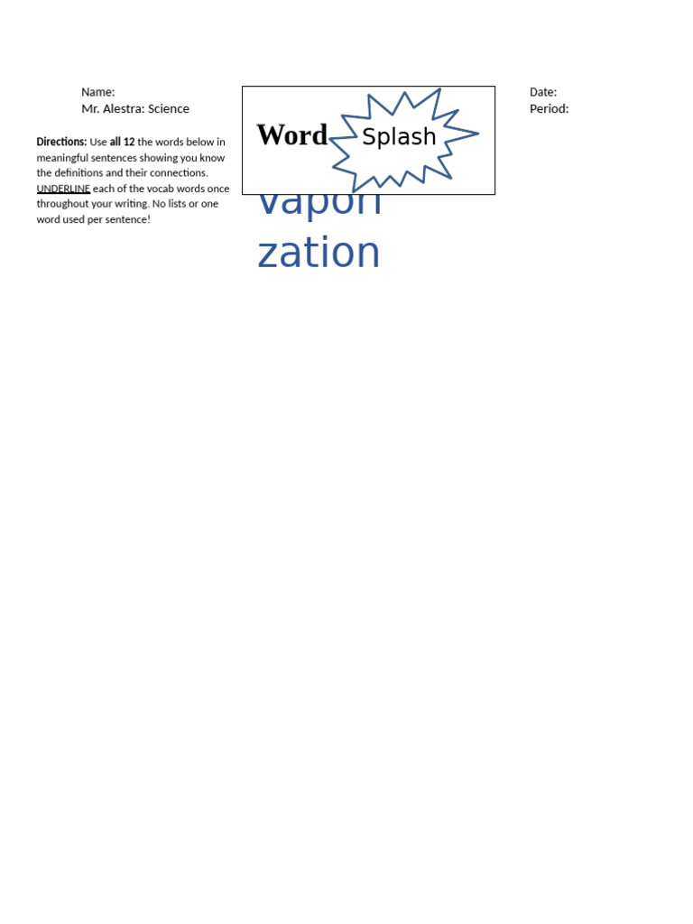 Word Splash HEAT Energy | PDF