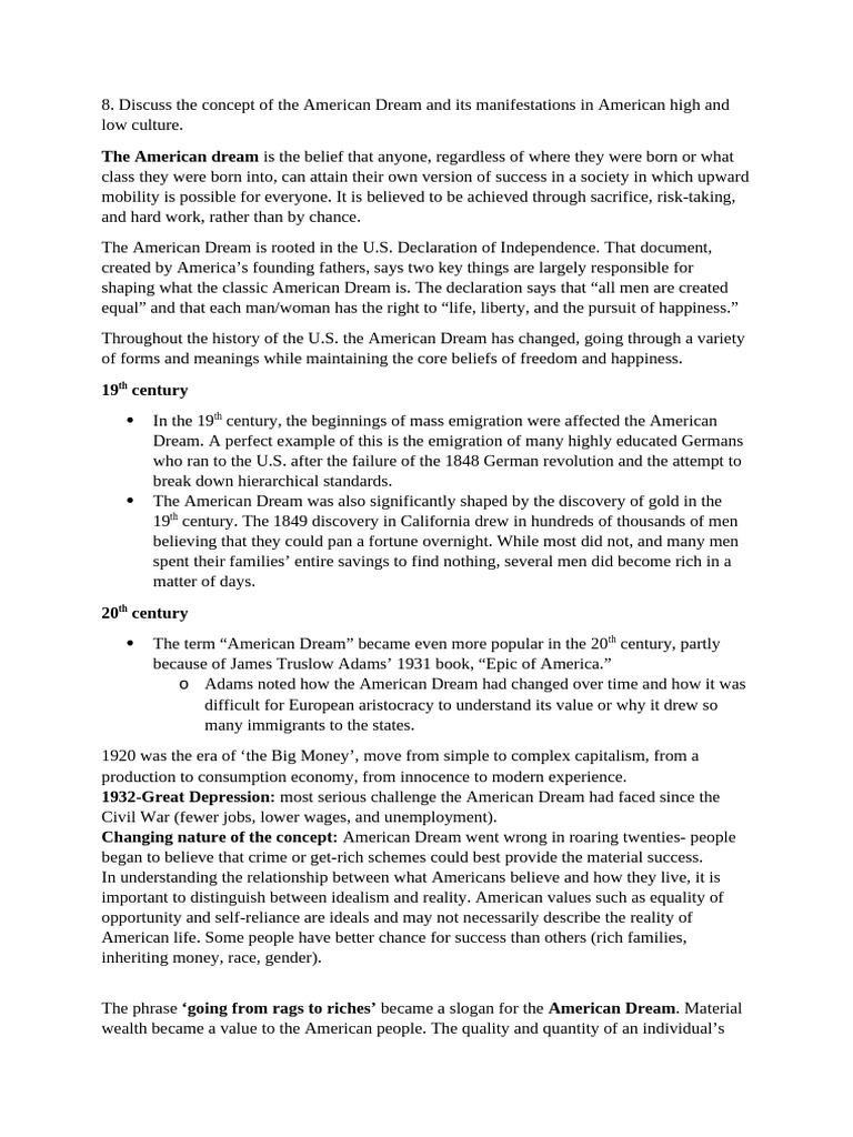 American dream | PDF | American Dream | The Great Gatsby